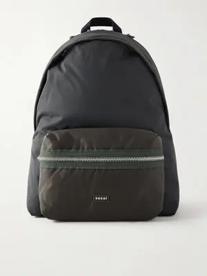 Sacai Logo-appliquéd Shell Backpack - Black
