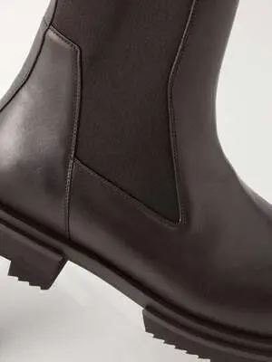 Rick Owens Beatle Leather Chelsea Boots - Dark Brown