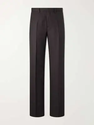 Dries Van Noten Panvel Straight-leg Herringbone Wool Trousers