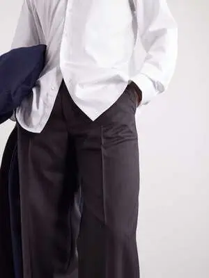 Dries Van Noten Panvel Straight-leg Herringbone Wool Trousers