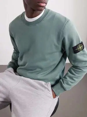 Stone Island Garment-dyed Cotton-fleece Sweatshirt