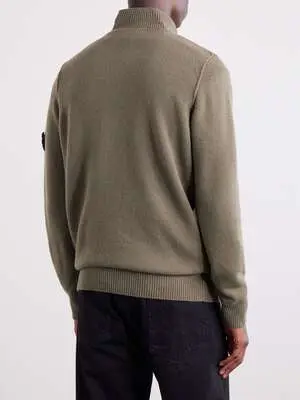 Stone Island Virgin Wool-blend Polo Sweater