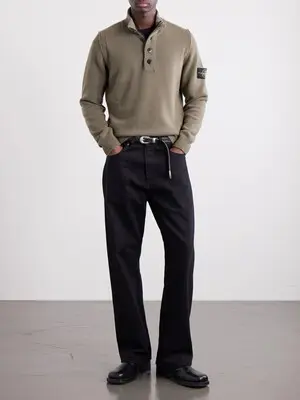 Stone Island Virgin Wool-blend Polo Sweater