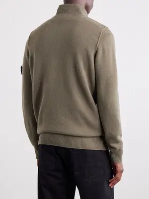 Stone Island Virgin Wool-blend Polo Sweater