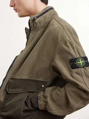 Stone Island Garment-dyed Cotton-canvas Bomber Jacket