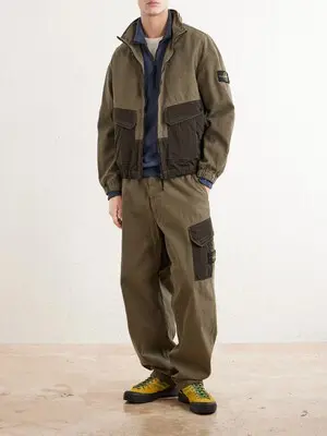Stone Island Garment-dyed Cotton-canvas Bomber Jacket