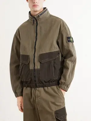Stone Island Garment-dyed Cotton-canvas Bomber Jacket