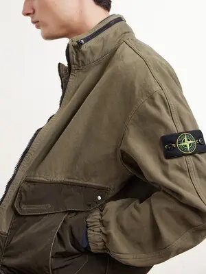 Stone Island Garment-dyed Cotton-canvas Bomber Jacket
