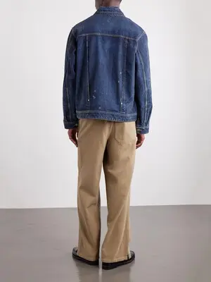 BEAMS Digger Distressed Denim Jacket