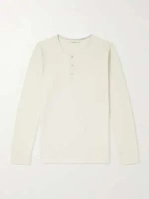 LEMAIRE Henley Ribbed Cotton T-shirt