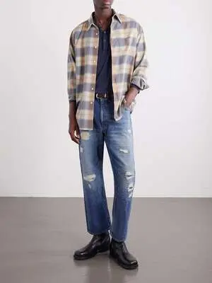 BEAMS Straight-leg Distressed Jeans