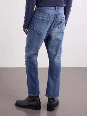BEAMS Straight-leg Distressed Jeans