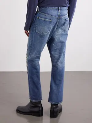 BEAMS Straight-leg Distressed Jeans