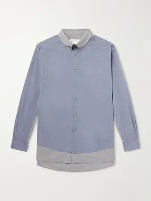 MAISON MARGIELA Double Checked Cotton-poplin Shirt - Blue