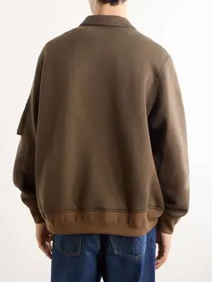 Sacai Cotton-blend Half-zip Sweater