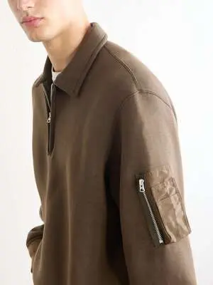 Sacai Cotton-blend Half-zip Sweater