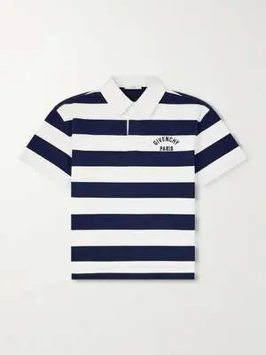 Givenchy Logo-embroidered Striped Cotton Polo Shirt