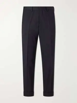 Dries Van Noten Philip Straight-leg Cotton And Wool-blend Twill Trousers - Black