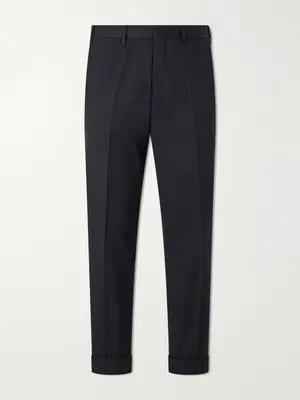 Dries Van Noten Philip Straight-leg Cotton And Wool-blend Twill Trousers - Black