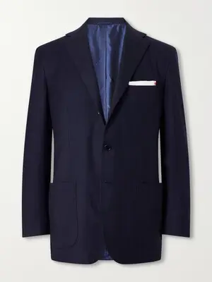 Kiton Virgin Wool Suit Jacket - Blue