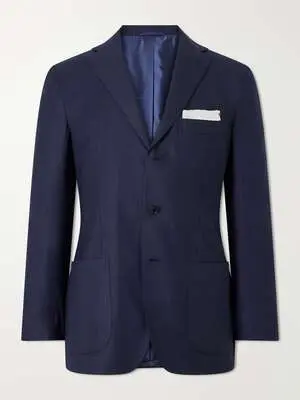 Kiton Virgin Wool Suit Jacket - Navy
