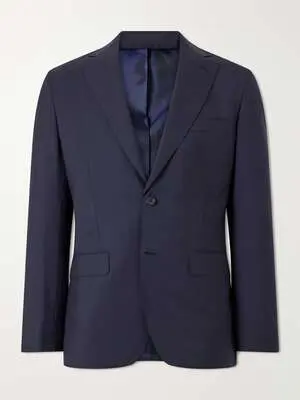 Brioni Plume Wool And Mohair-blend Suit Jacket - Navy