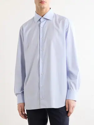 Brioni Cutaway-collar Cotton Shirt