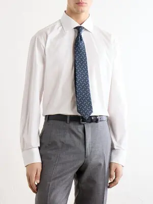 Brioni Cutaway-collar Cotton Shirt