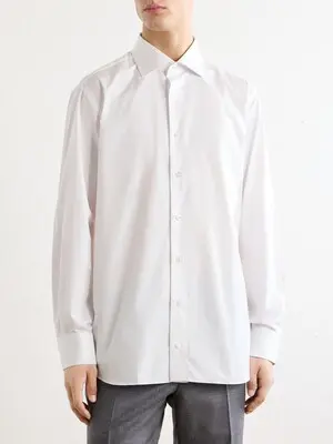 Brioni Cutaway-collar Cotton Shirt