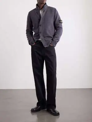 Stone Island Virgin Wool-blend Button-down Cardigan