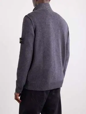 Stone Island Virgin Wool-blend Button-down Cardigan