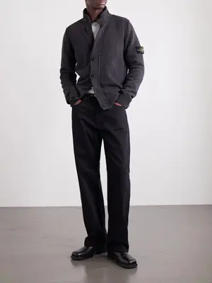 Stone Island Virgin Wool-blend Button-down Cardigan