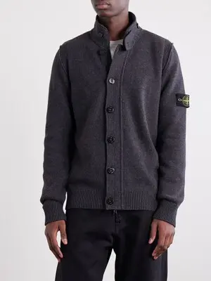 Stone Island Virgin Wool-blend Button-down Cardigan