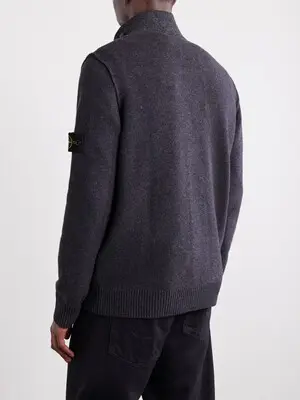 Stone Island Virgin Wool-blend Button-down Cardigan