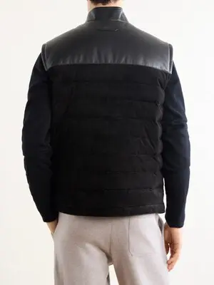 Brioni Leather-trimmed Suede Gilet
