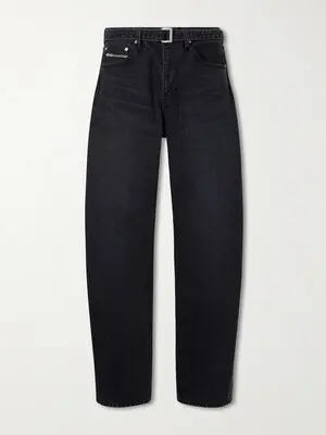 Sacai Belted Wide-leg Tapered Jeans