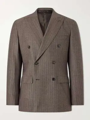 Brioni Plume Herringbone Wool Suit Jacket