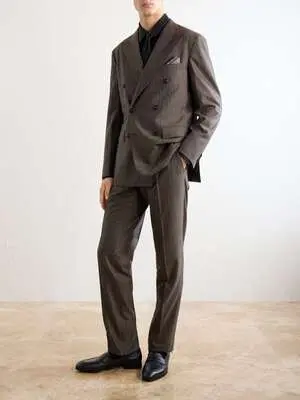 Brioni Plume Herringbone Wool Suit Jacket