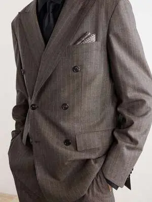 Brioni Plume Herringbone Wool Suit Jacket