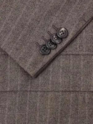 Brioni Plume Herringbone Wool Double-breasted Suit Jacket