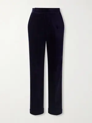 TOM FORD Atticus Straight-leg Velvet Suit Trousers - Purple