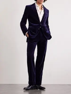 TOM FORD Atticus Straight-leg Velvet Suit Trousers