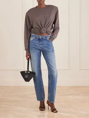 Magda Butrym Knotted Cropped Wool Sweater