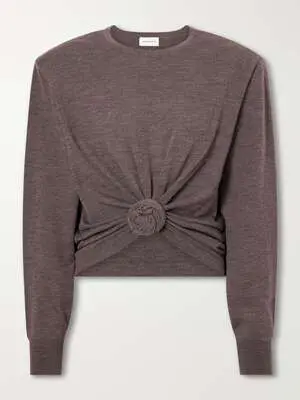 Magda Butrym Knotted Cropped Wool Sweater