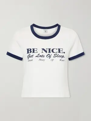 Sporty & Rich Printed Cotton-jersey T-shirt - White