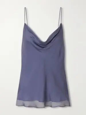 KALLMEYER Zia Draped Silk Camisole - Blue