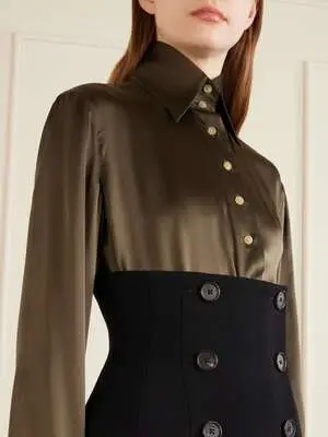 Khaite Ivy Silk-satin Shirt