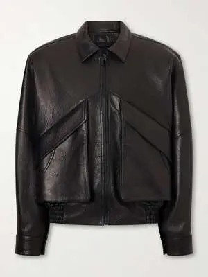 Magda Butrym Textured-leather Biker Jacket - Black