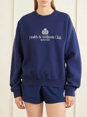 Sporty & Rich Logo-embroidered Cotton-jersey Sweatshirt
