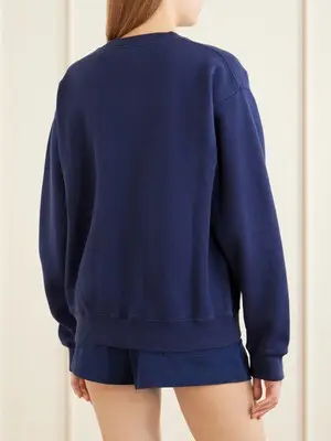 Sporty & Rich Logo-embroidered Cotton-jersey Sweatshirt